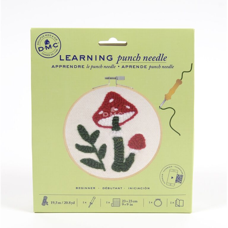 KIT APRENDE PUNCH NEEDLE “HONGO” – Diseños Para Bordar